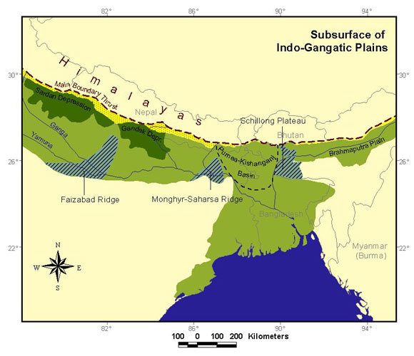 Map of Indo-Gangetic Plains (East)
