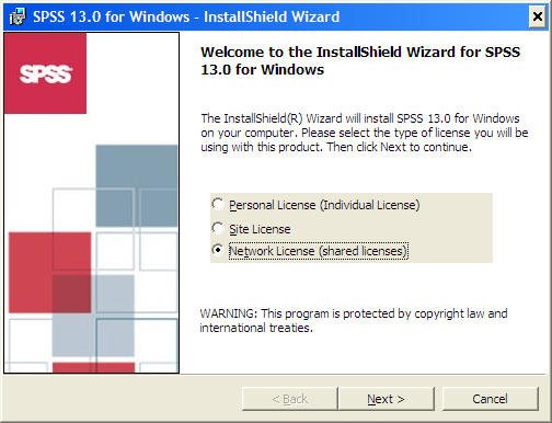 Procedure for Installation of SPSS13